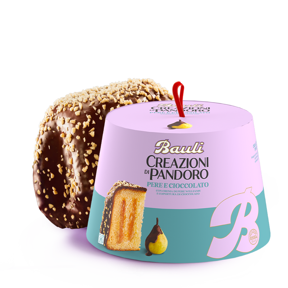 Pandoro with Pear Cream and Chocolate Coating